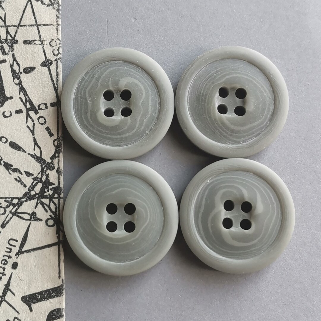 4pcs Grey Coat Buttons 23mm (7/8") 4 Hole Buttons for Coat Jacket ...