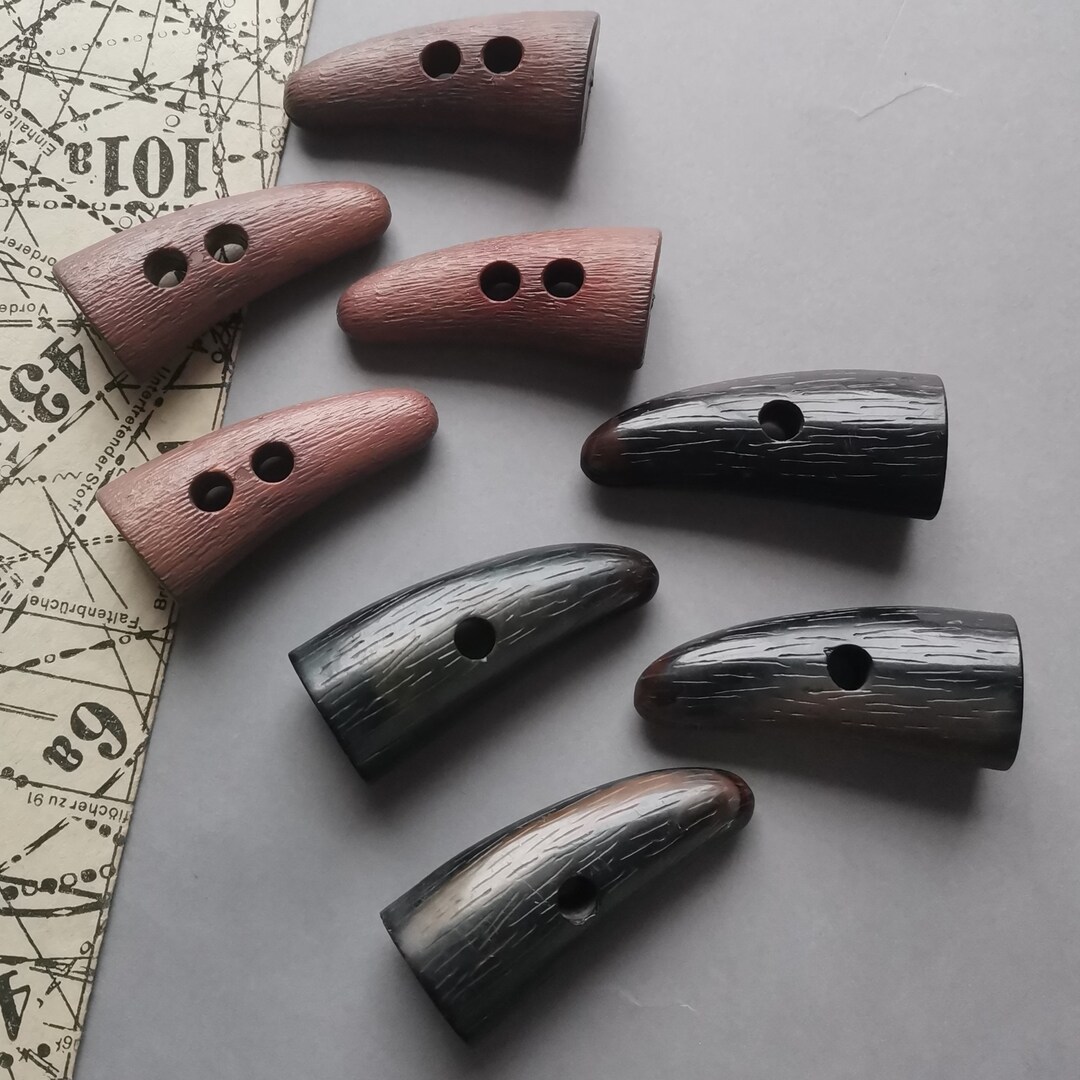 4 Vintage Toggle Buttons for Coat Jacket Trench Duffle Brown Black ...