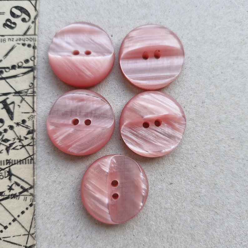 5pcs Vintage Pink Pearlized Buttons Large Coat Buttons 26mm Jacket ...