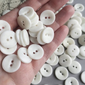 10 White 2 Hole Buttons 18mm for Blouse Shirt Dress Skirt Jacket Round ...