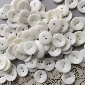 10 White 2 Hole Buttons 18mm for Blouse Shirt Dress Skirt Jacket Round ...