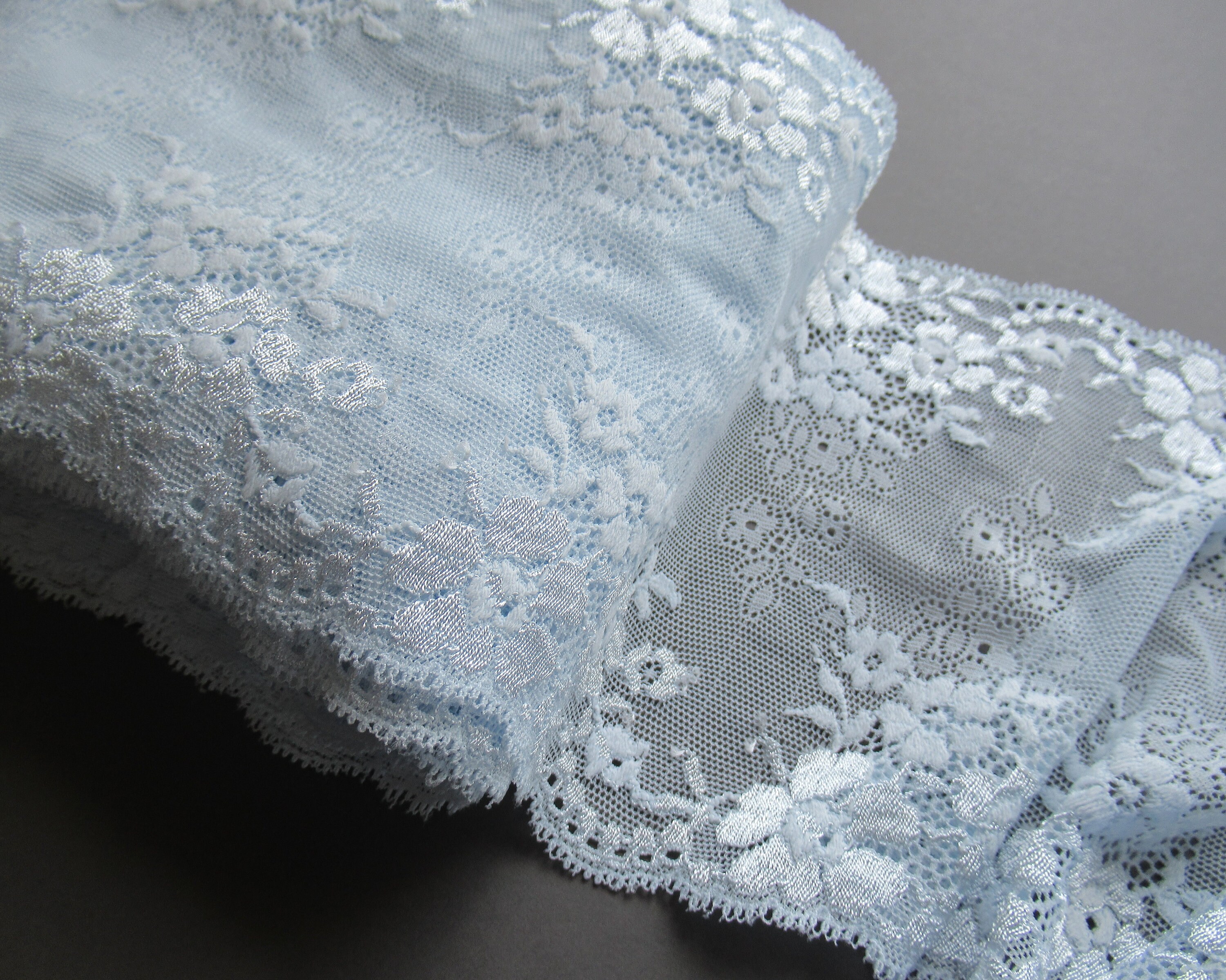 Blue Wedding Lace Mesh Double Edge Galloon Stretch Lace Trim 16 Cm / 6 ...