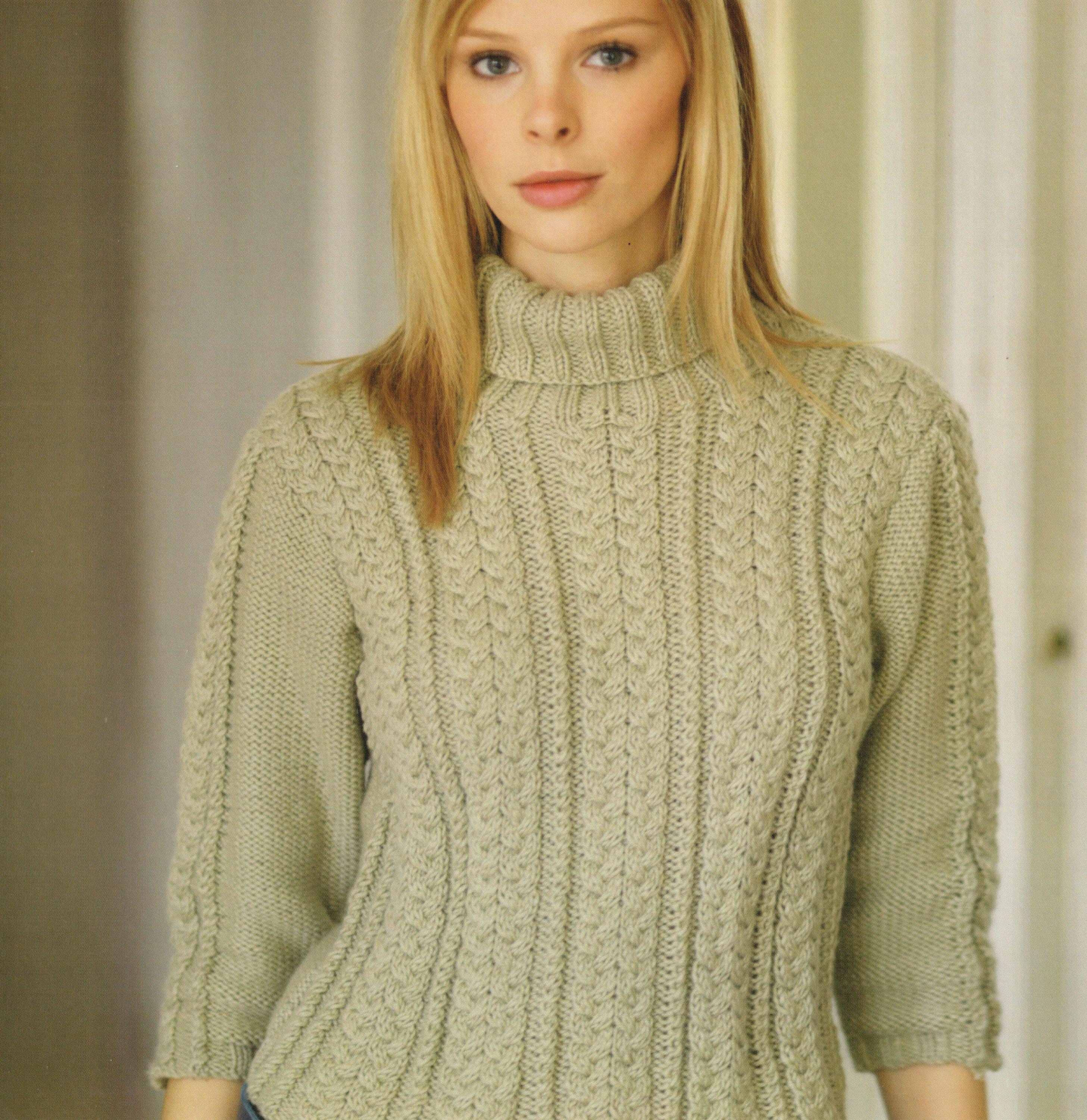 Cable Sweater Knitting Pattern Instant PDF Download Knitted Cabled ...