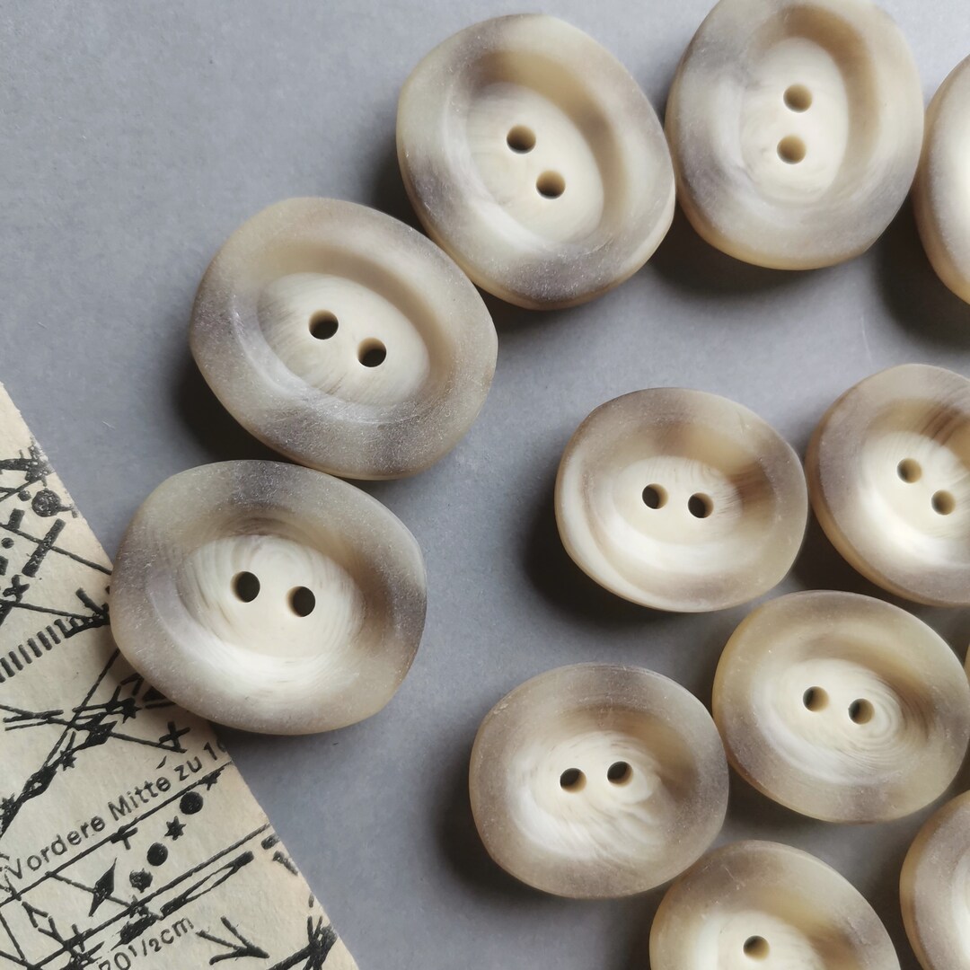 Ivory Beige Oval Buttons for Coat Jacket Trench Large 2 Hole Buttons ...