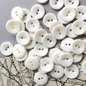 10 White 2 Hole Buttons 18mm for Blouse Shirt Dress Skirt Jacket Round ...