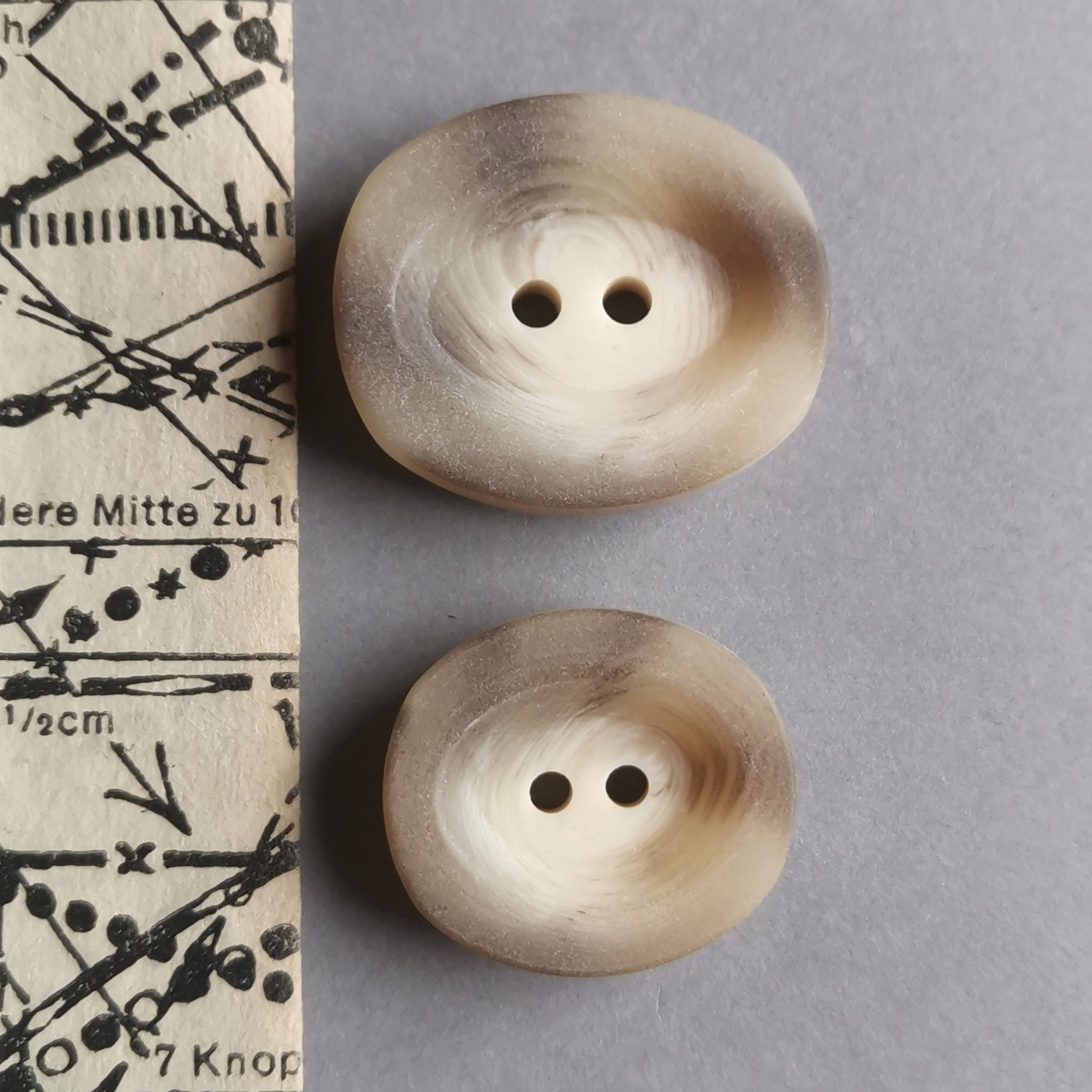 Ivory Beige Oval Buttons for Coat Jacket Trench Large 2 Hole Buttons ...