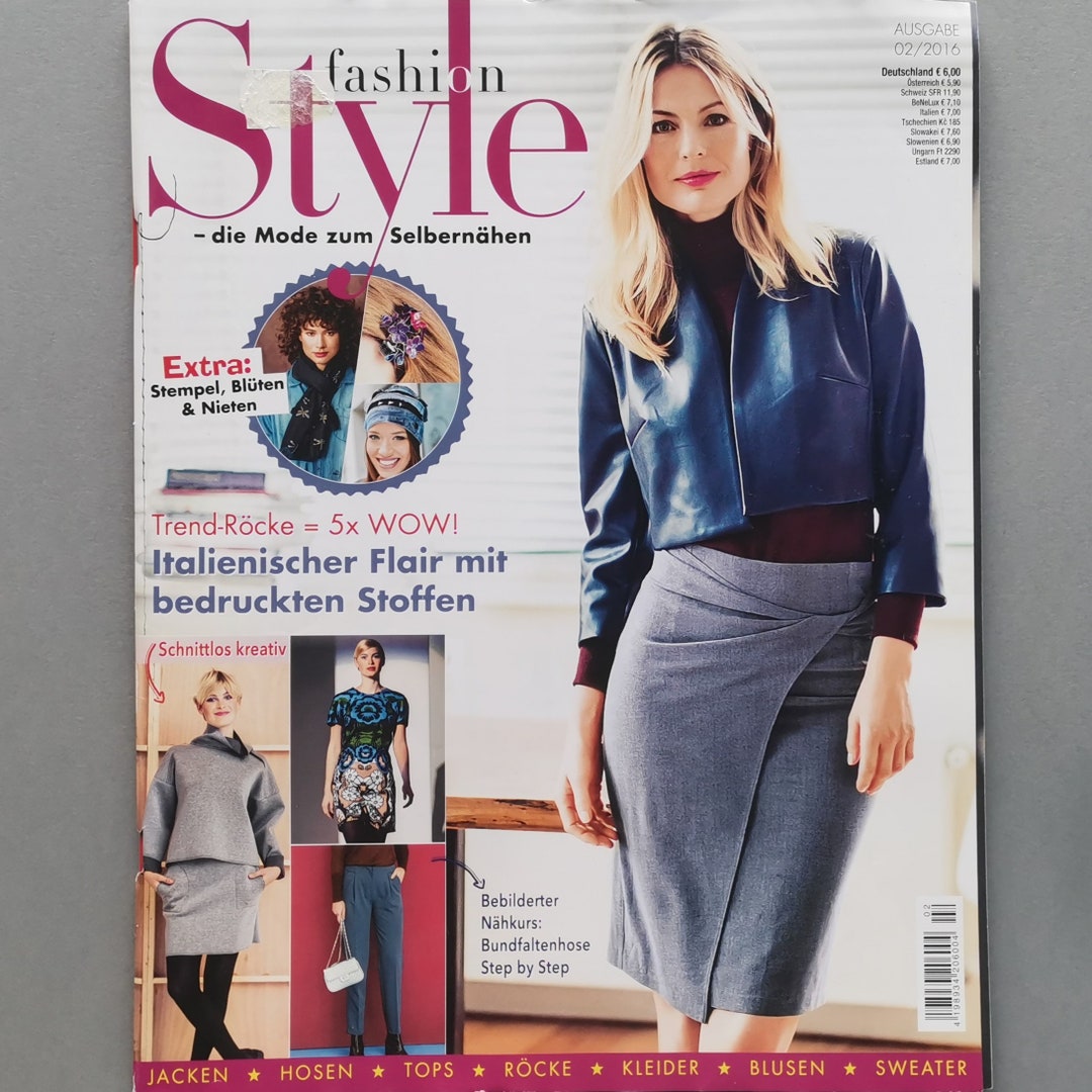 Fashion Style Sewing Patterns Magazine 2/2016 Instructions Cutting ...