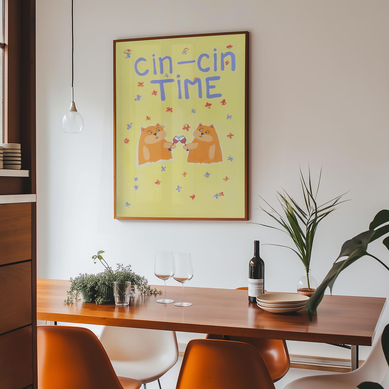 Cute Cat Poster, Funny Animal Art Print, Kitchen & Home Decor, Gift for ...