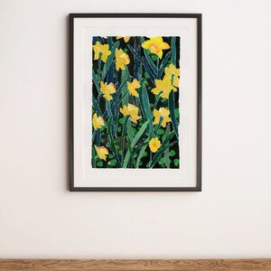 Daffodils Art Print, Floral Poster for Home Decor, Acrylic Flower Wall ...