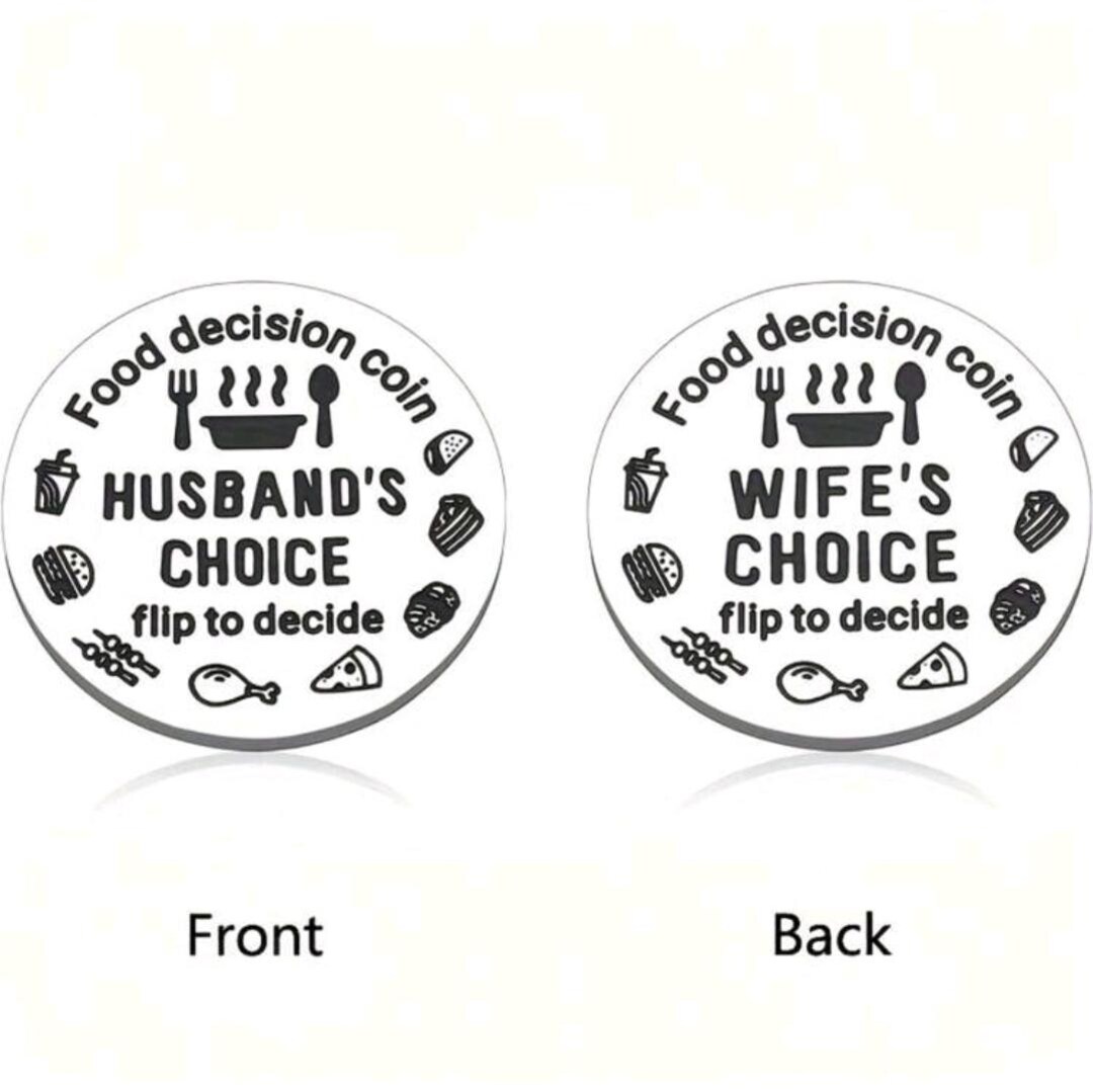 Stainless Steel Husband and Wife Double Sided Food Flip Decision Coin ...