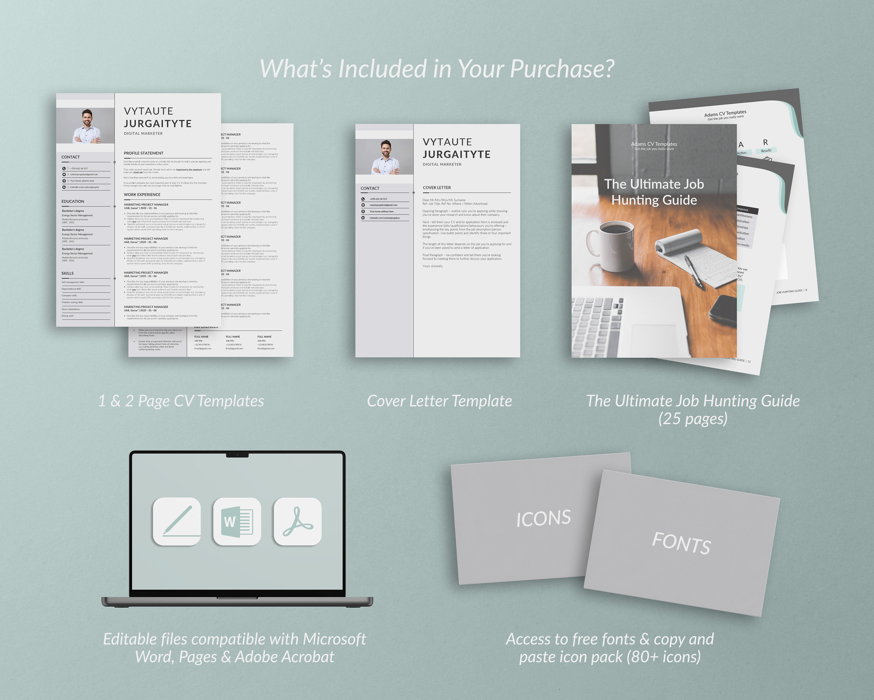 Resume Template Men, Two Page Resume, Resume Template Word and Pages ...