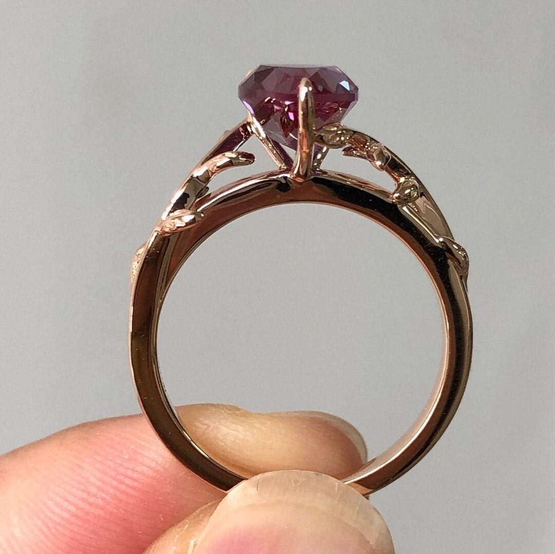 2.30CT Pear Shaped Ruby Gemstone Jewelry Engagement Rings Anniversary ...