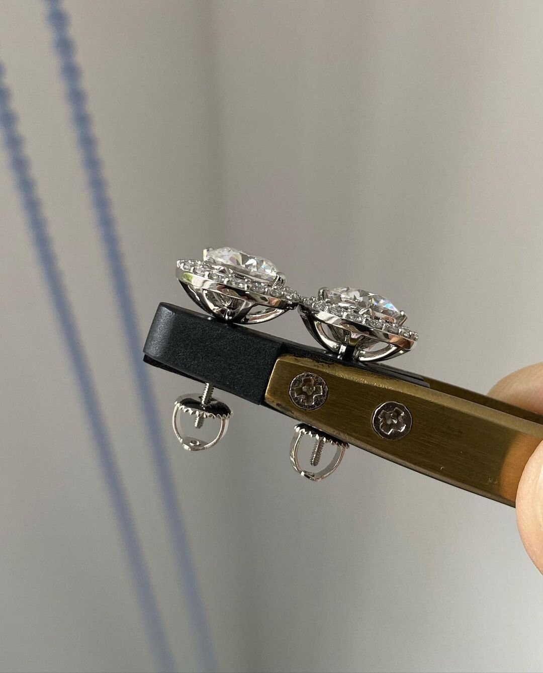 2ct Moissanite Earrings, Removable Halo Earrings Ear Jacket, Detachable ...