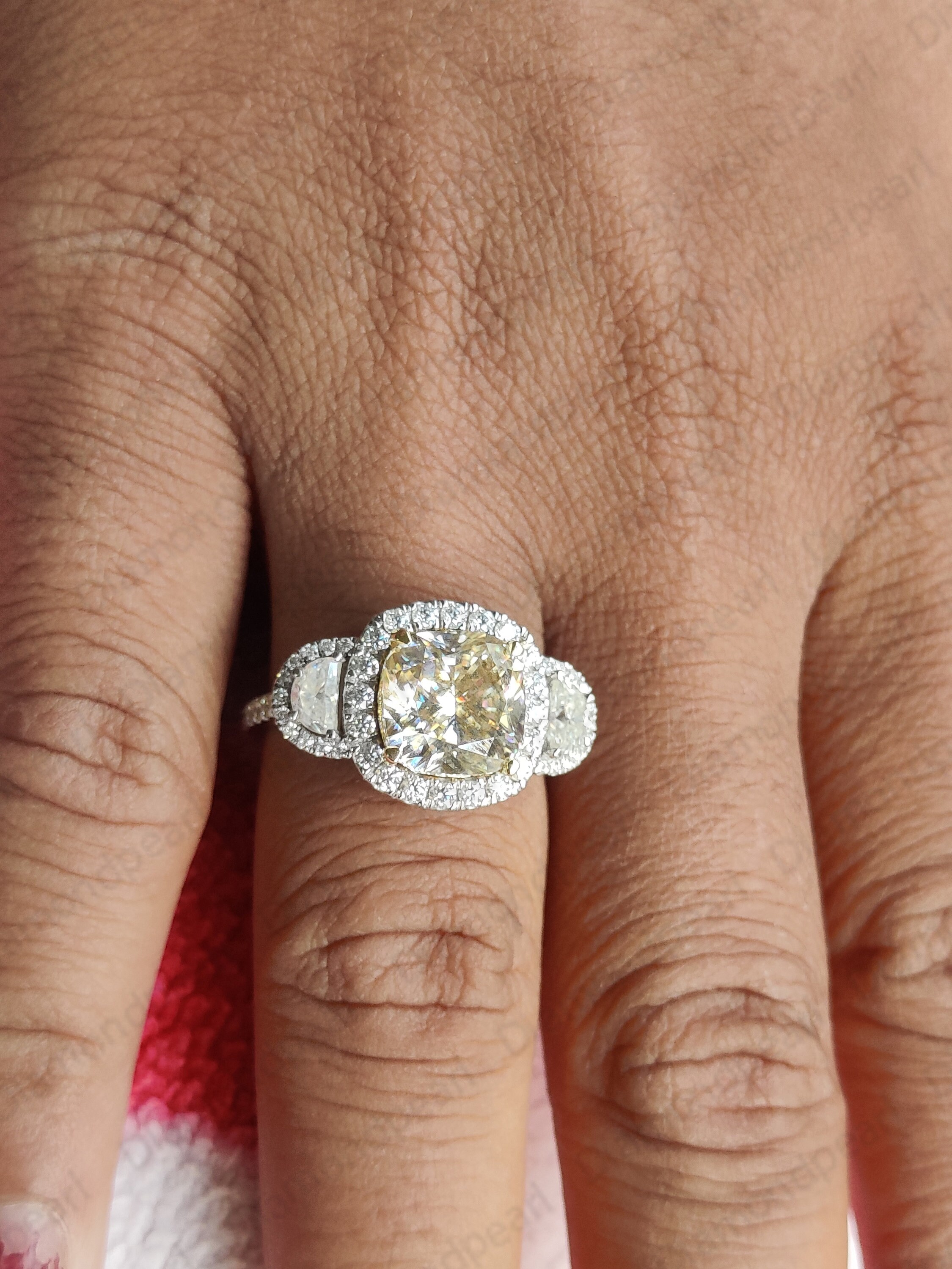 Fancy Yellow Moissanite Engagement Ring, 14 KT Whitegold Ring, Canary ...