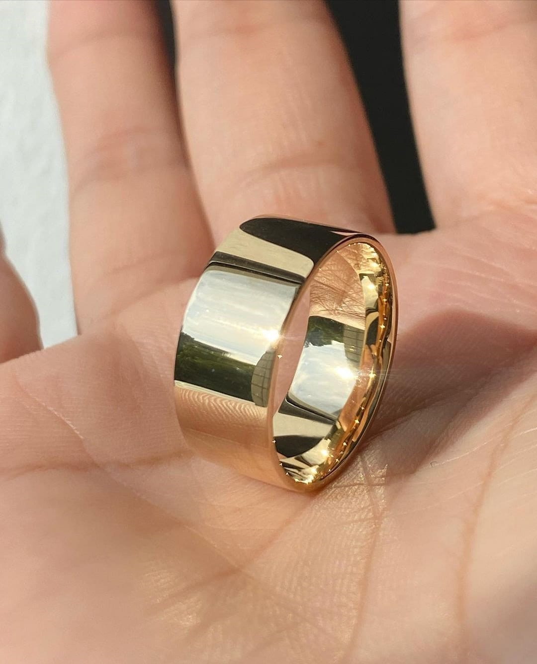 Gold Ehering, Dicker Gold Verlobungsring, 14k Solid Gold / 18K GOLD ...