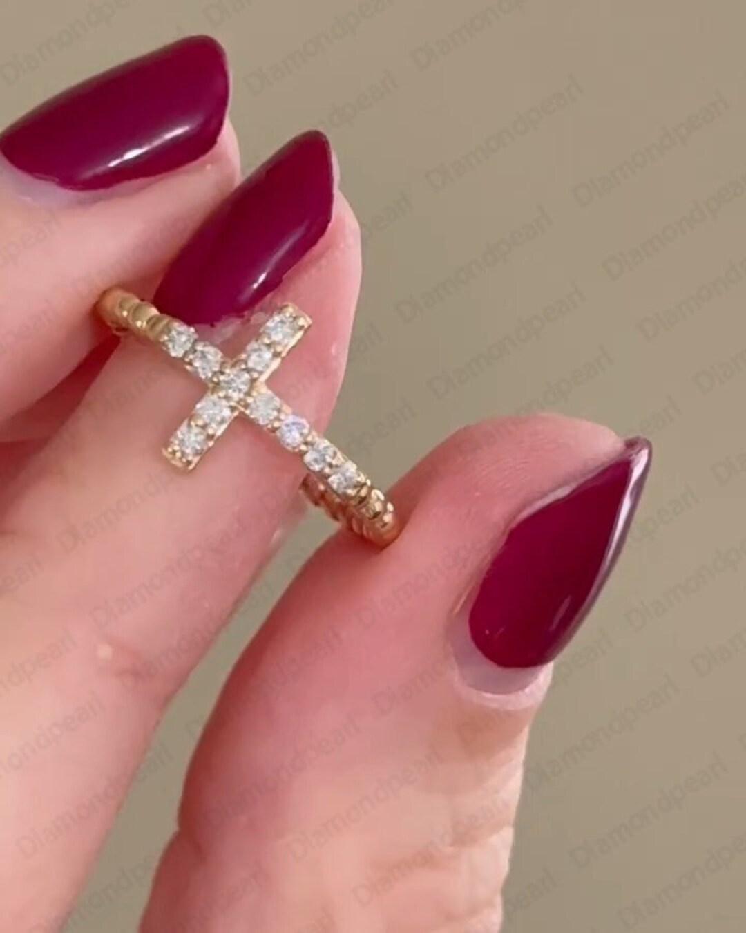 Cross Ring, Gold Cross Ring, Stacking 14K Gold Ring, 10K Gold Ring ...