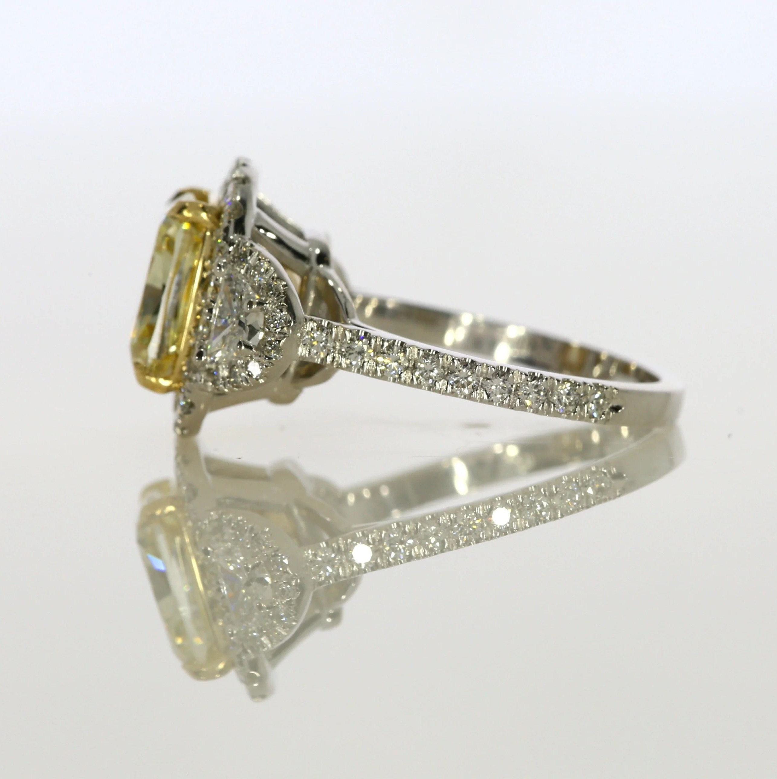 Fancy Yellow Moissanite Engagement Ring 14k Rose Gold Ring - Etsy