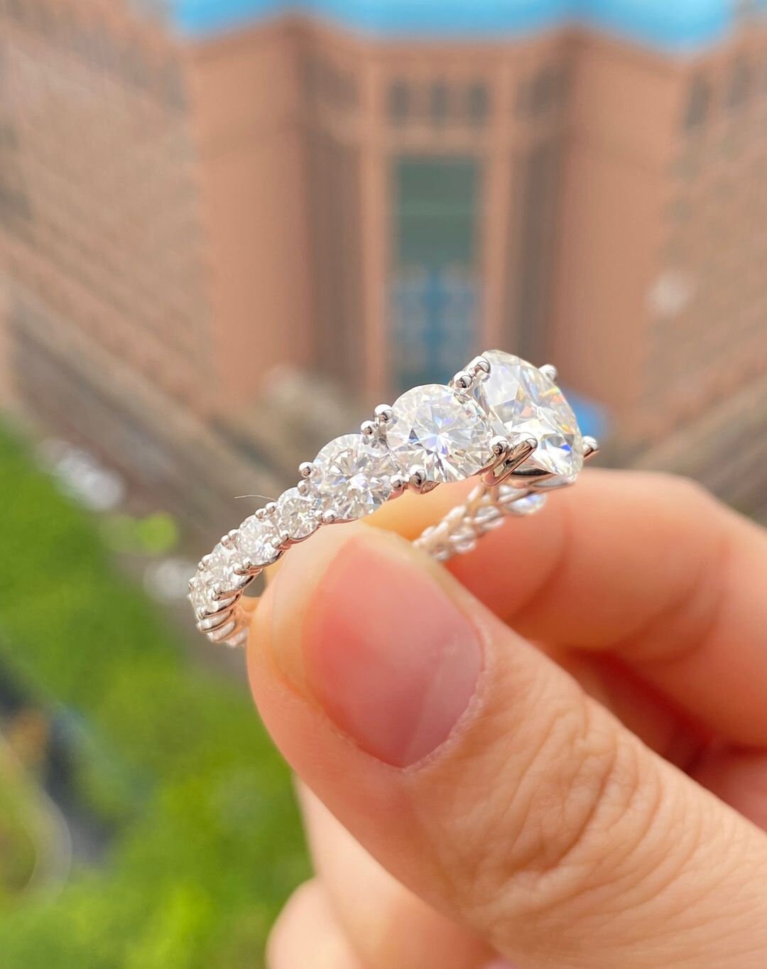 Moissanite Engagement Ring V Shape Set Moissanite Engagement Ring ...