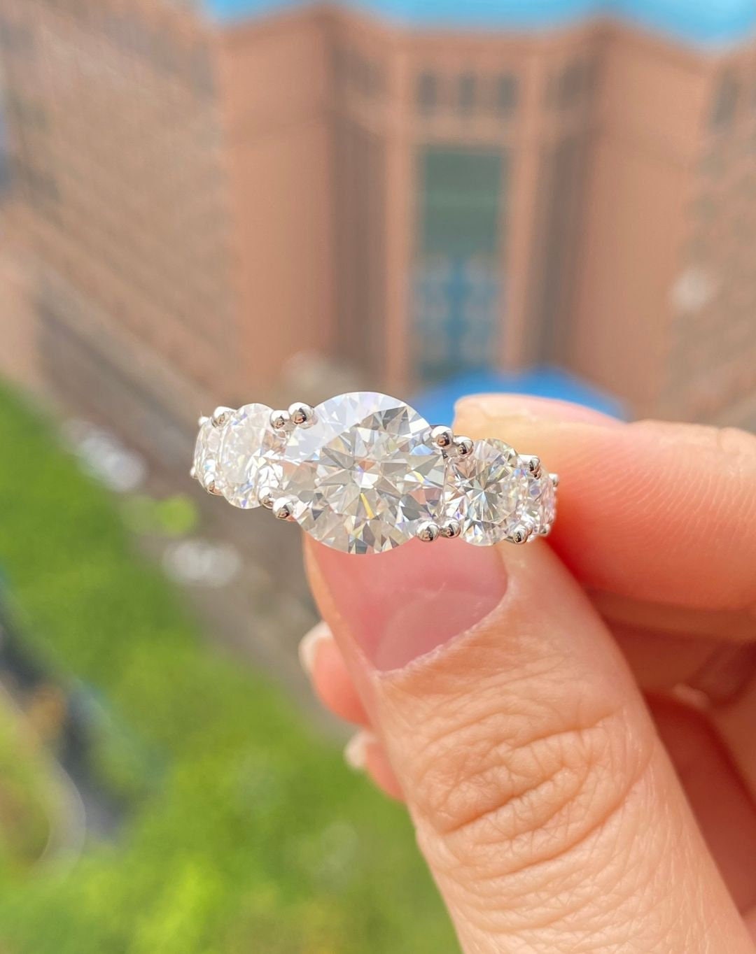 Moissanite Engagement Ring V Shape Set Moissanite Engagement Ring ...