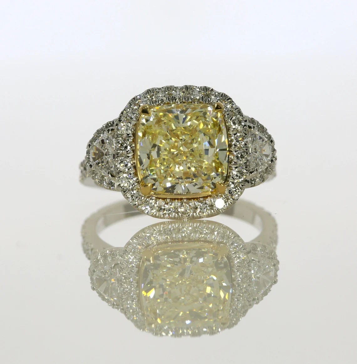 Fancy Yellow Moissanite Engagement Ring 14k Rose Gold Ring - Etsy