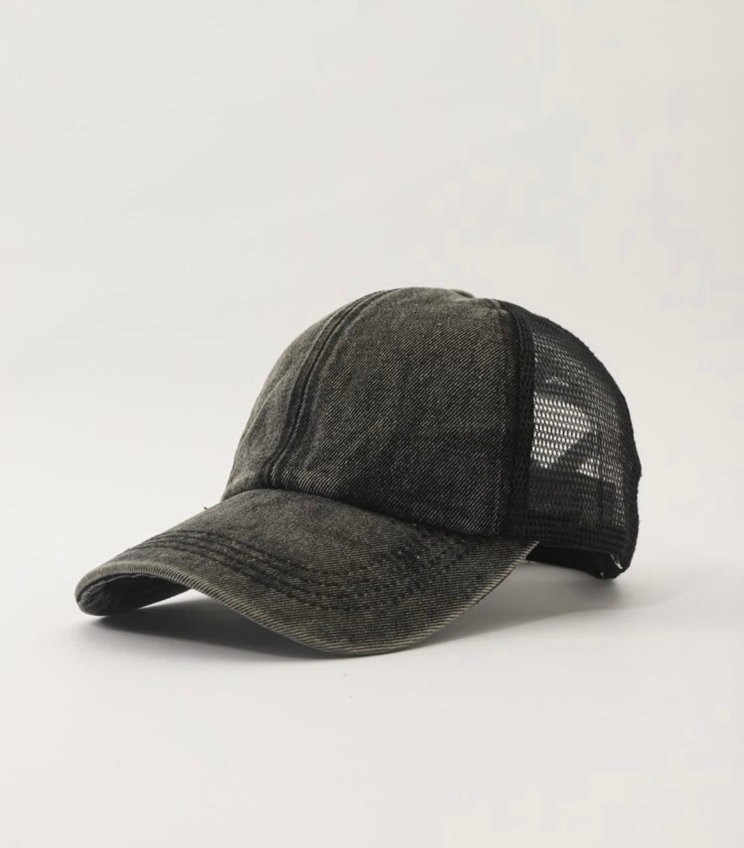 Distressed Denim Baseball Cap - Etsy