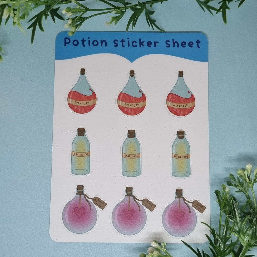 Potions Sticker Sheet Self Love Positivity Strength Positive ...