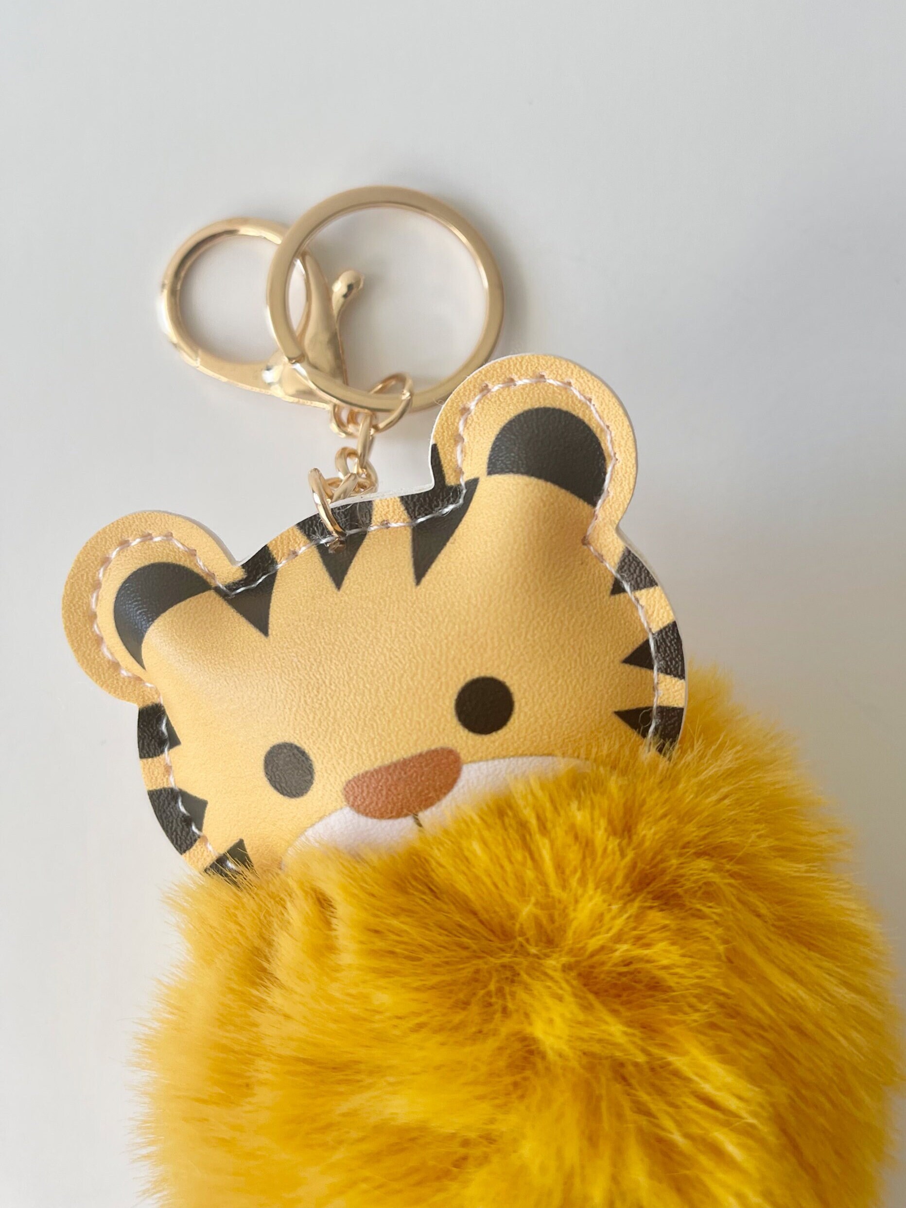 Safari Jungle Tiger Pom Pom Keychain Backpack Purse Lunchbox - Etsy