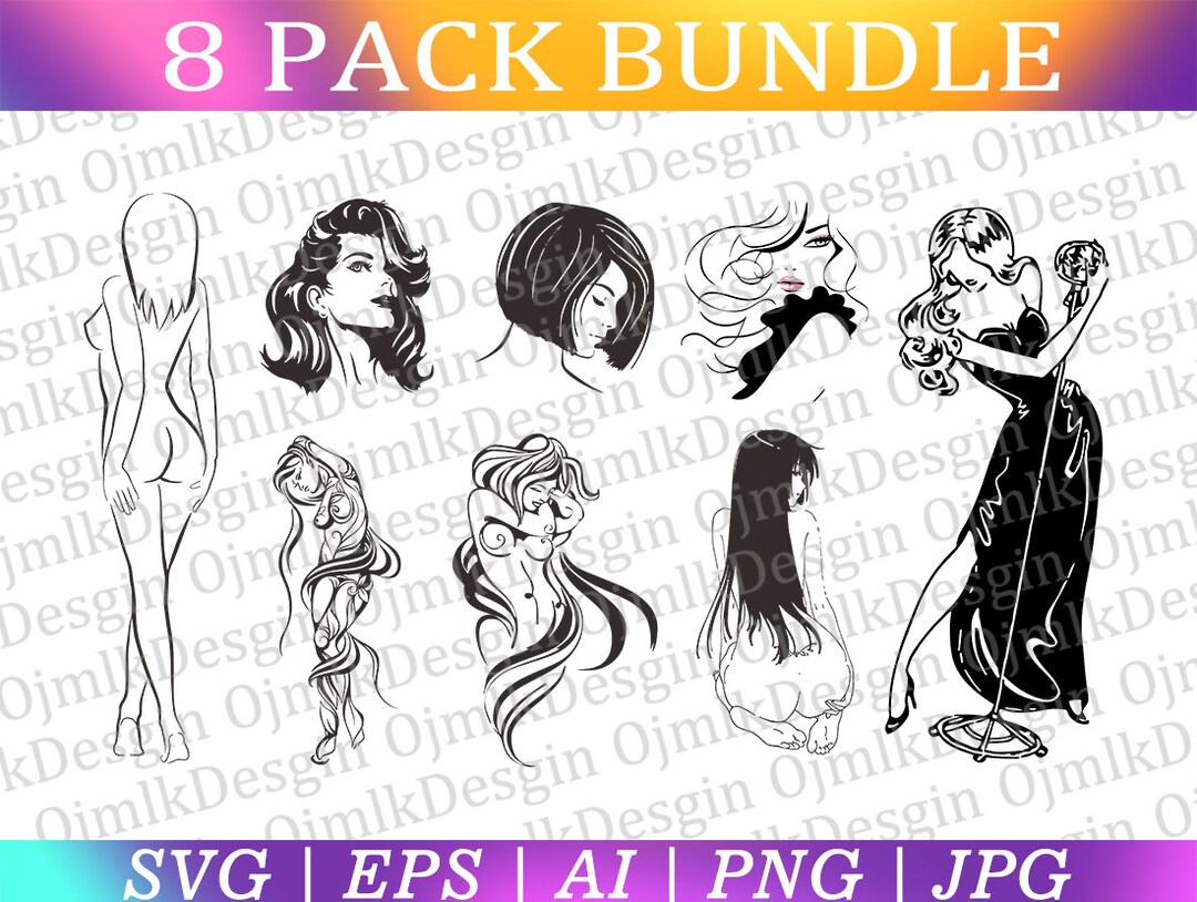 8 Pack Sexy Women Svg Bundle Ladies Body Svg Erotic Woman Svg Booty Svg Bundle Sexy Lady Svg