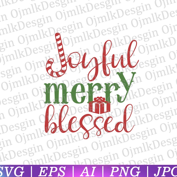 Joyful Merry Blessed Svg - Etsy