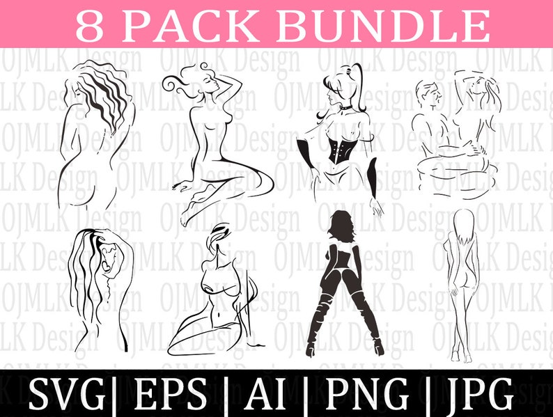 8 Pack Sexy Women Svg Bundle Ladies Body Svg Sex Silhouette Svg Erotic Woman Svg Sexy Lady