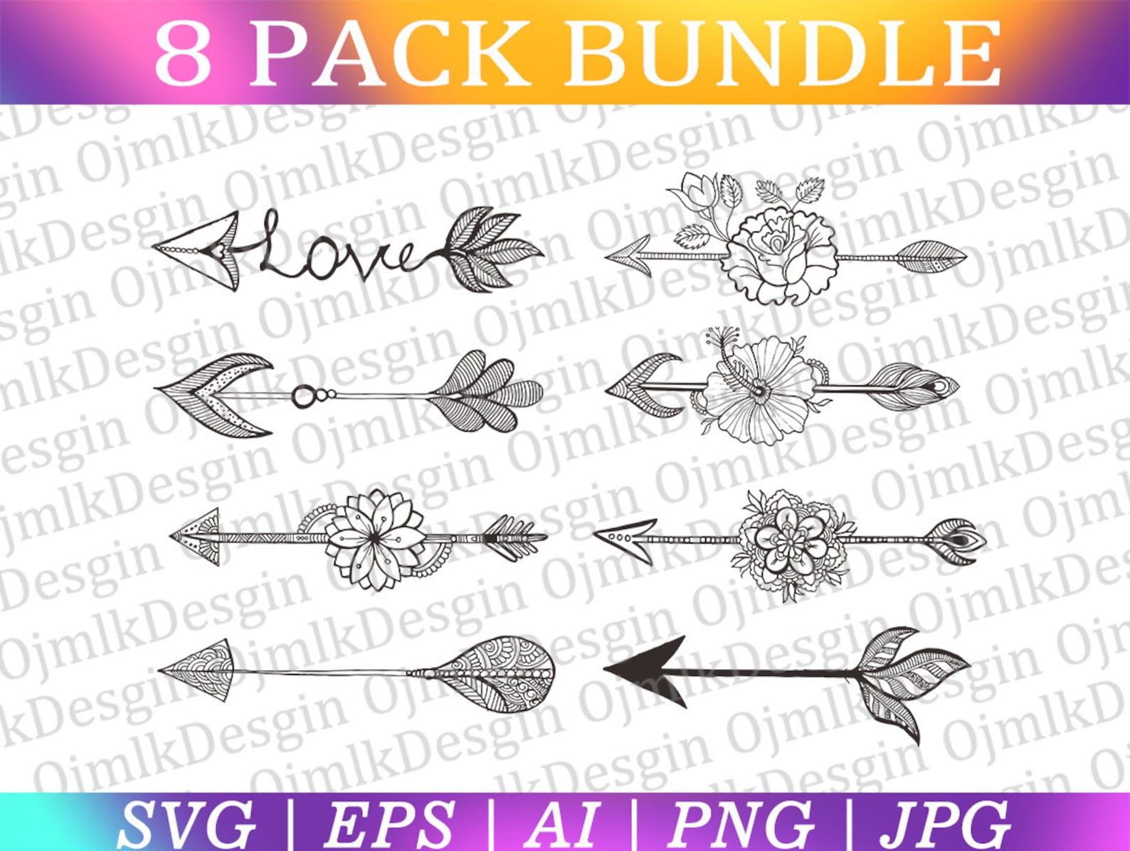 Bohemian Svg Bundle Bohemian Svg Arrow Svgflower Svg Boho - Etsy