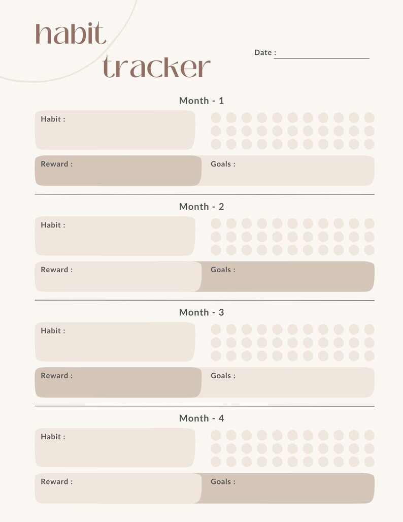 Minimal and Elegant Habit Tracker - Etsy