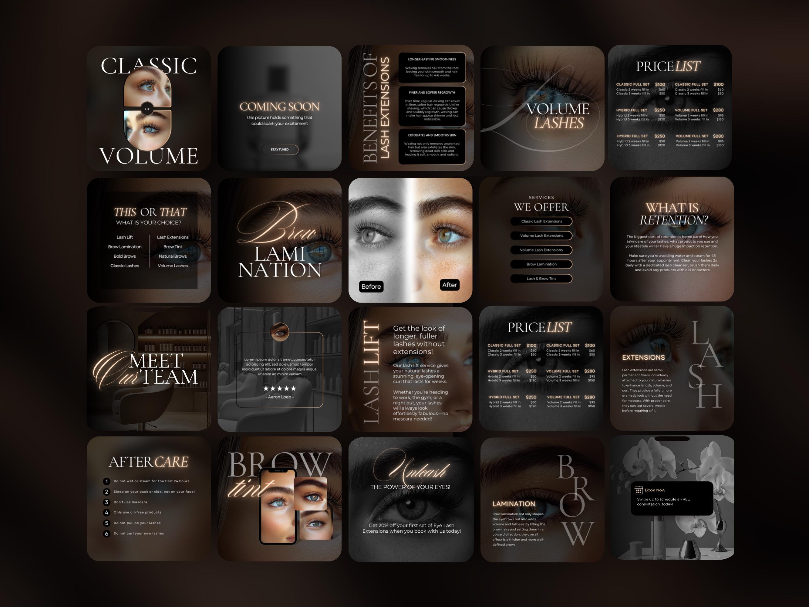 Lash Tech | PMU | PMU Templates | Reel Covers | Instagram Post ...