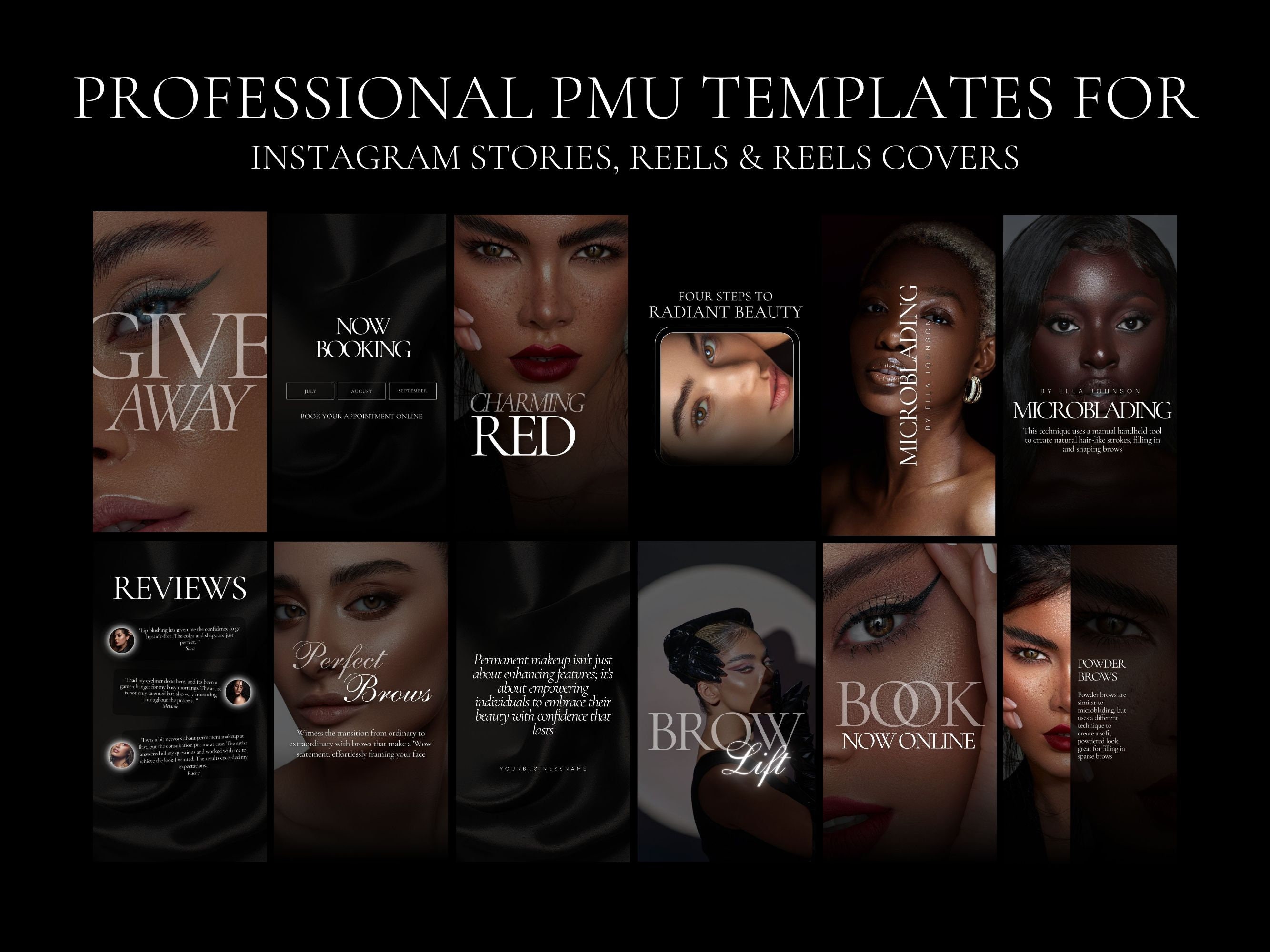 PMU Instagram Template Microblading Instagram Template Lip Blush Instagram Template Permanent ...