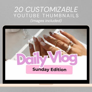 Youtube Thumbnails, Youtube Templates Pink, Editable Youtube Graphics ...