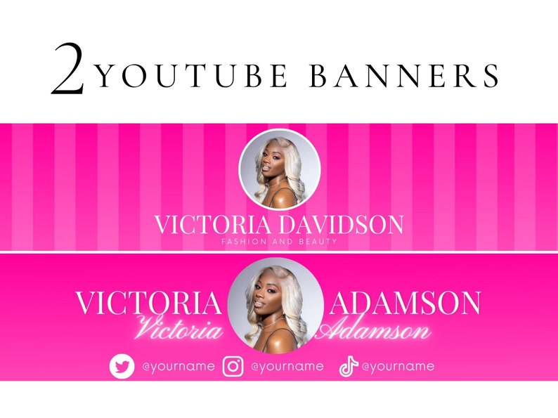 Youtube Branding Kit Pink Youtube Banner Youtube Thumbnail Youtube ...