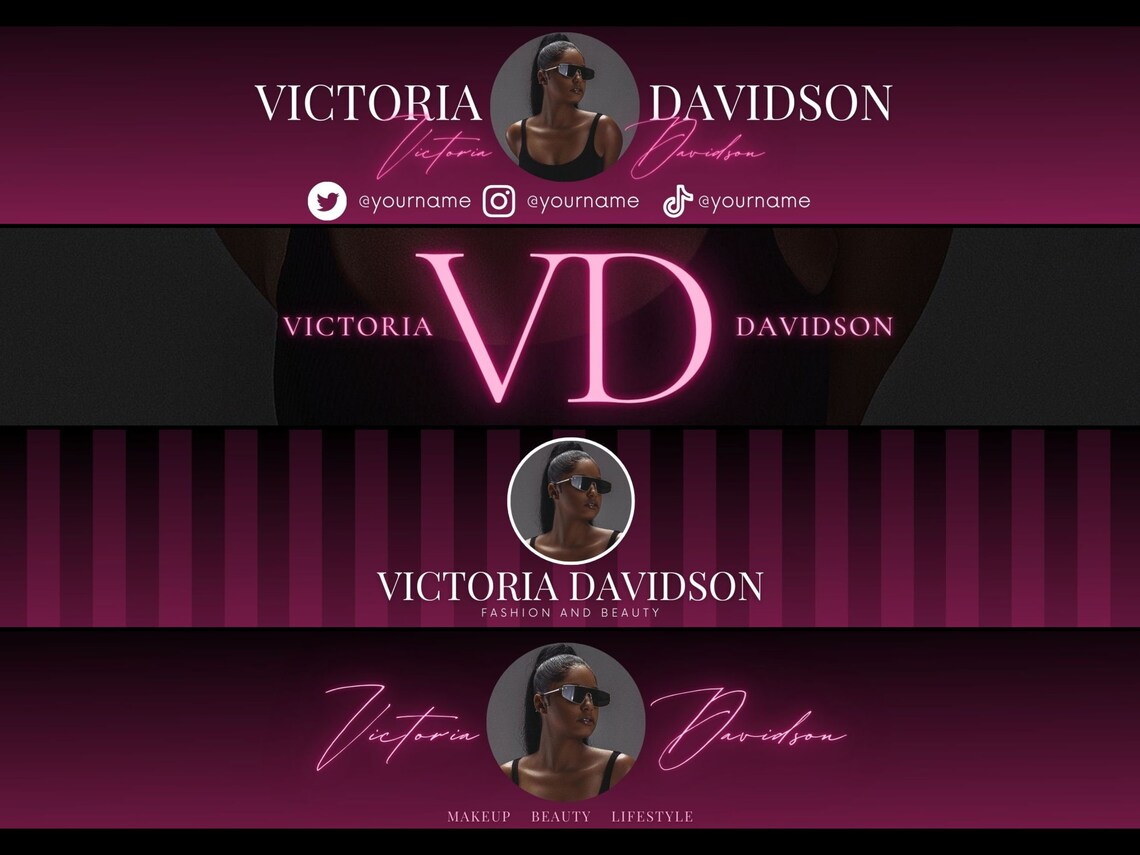 Youtube Banner Templates Youtube Branding Pink Youtube Banner Youtube ...