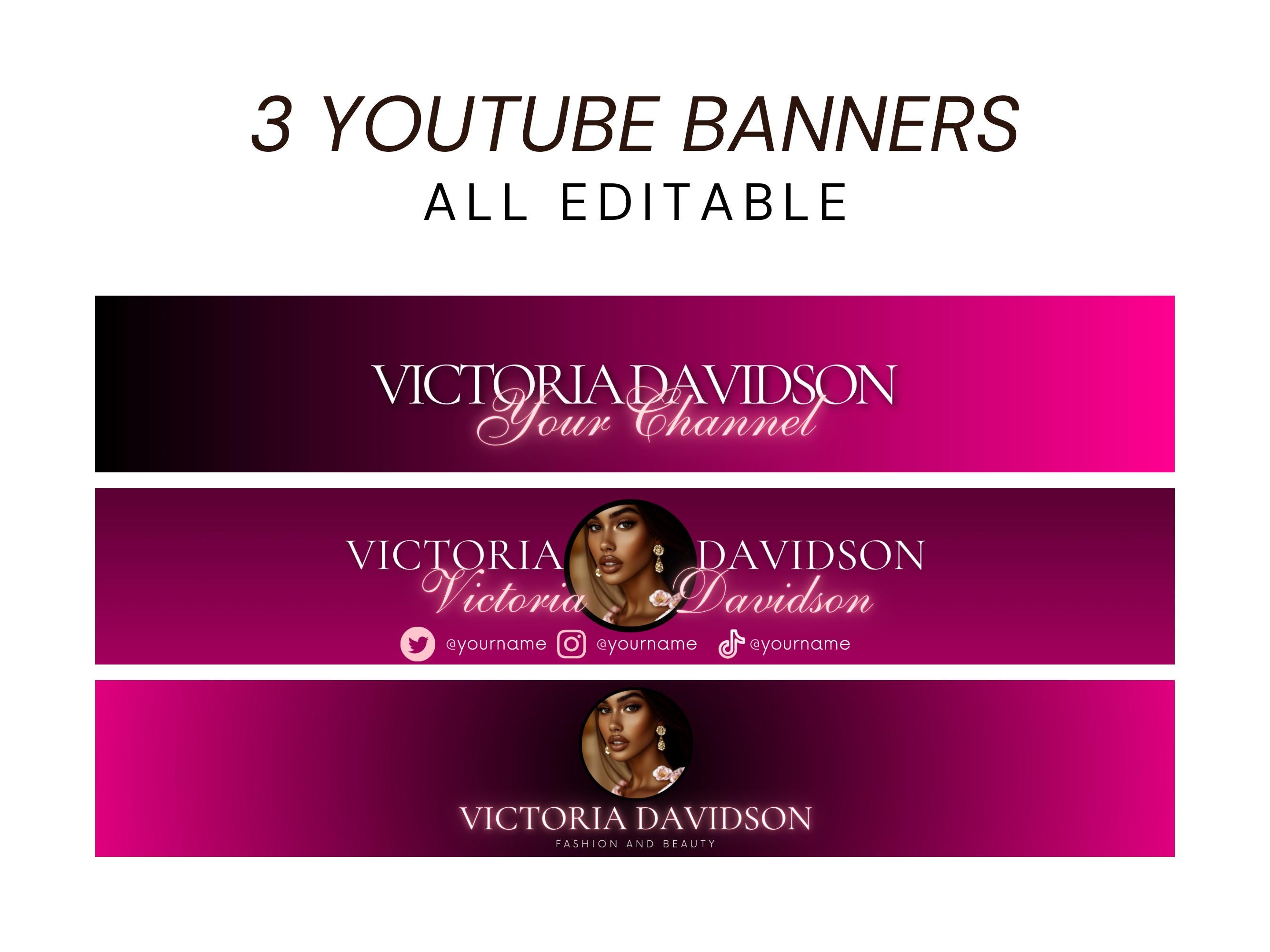 Luxury Youtube Banner Templates – Editable Canva Channel Art for ...