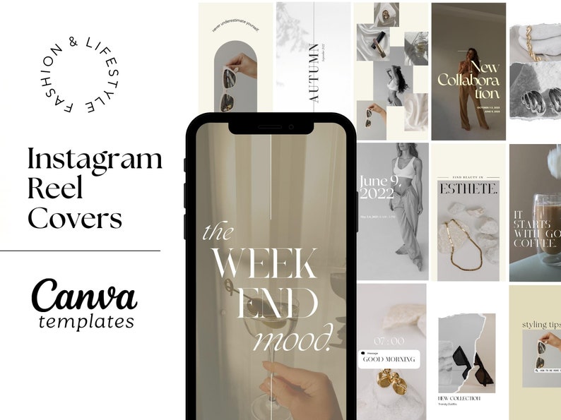 Fashion Instagram Reel Templates | Minimal IG Reel Cover Template ...