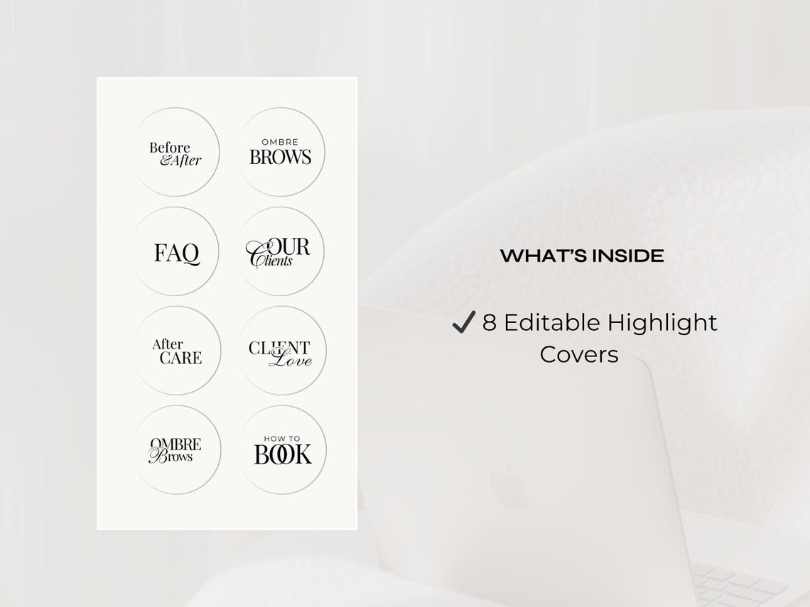 Elegant Instagram Highlight Covers: Customizable Canva Templates - Etsy