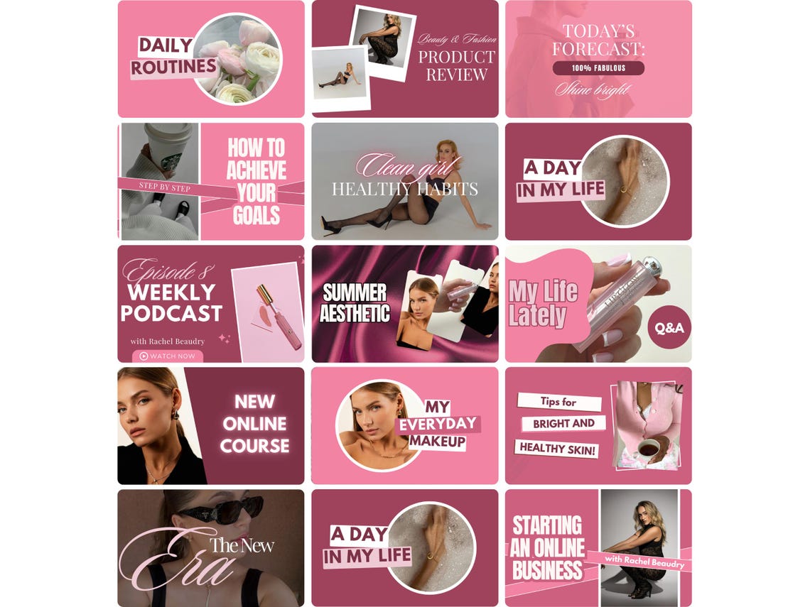 Editable Youtube Thumbnail Templates: Minimalist Canva Design (digital ...