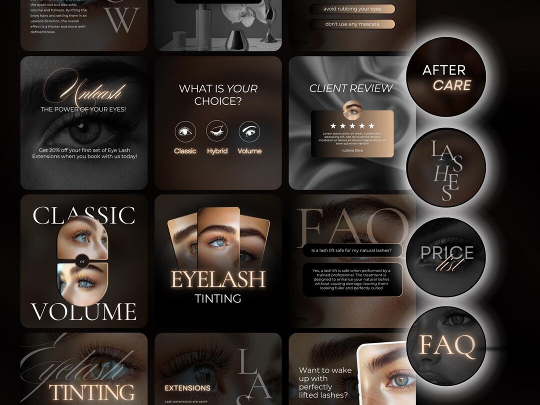 Lash Tech | PMU | PMU Templates | Reel Covers | Instagram Post ...