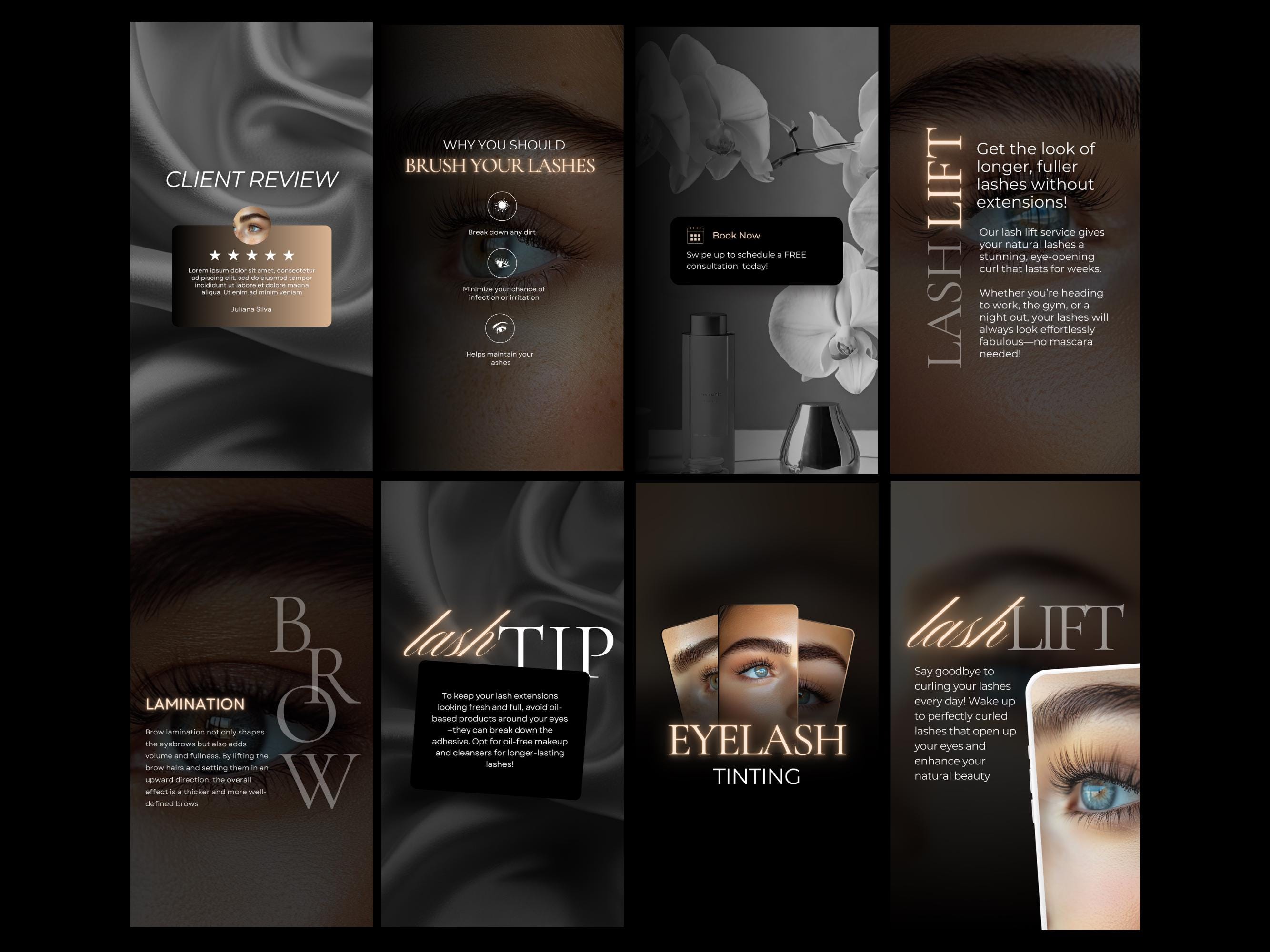 Lash Tech | PMU | PMU Templates | Reel Covers | Instagram Post ...