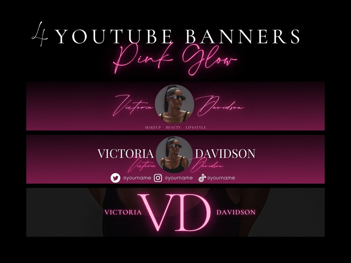 Youtube Banner Templates Youtube Branding Pink Youtube Banner Youtube ...