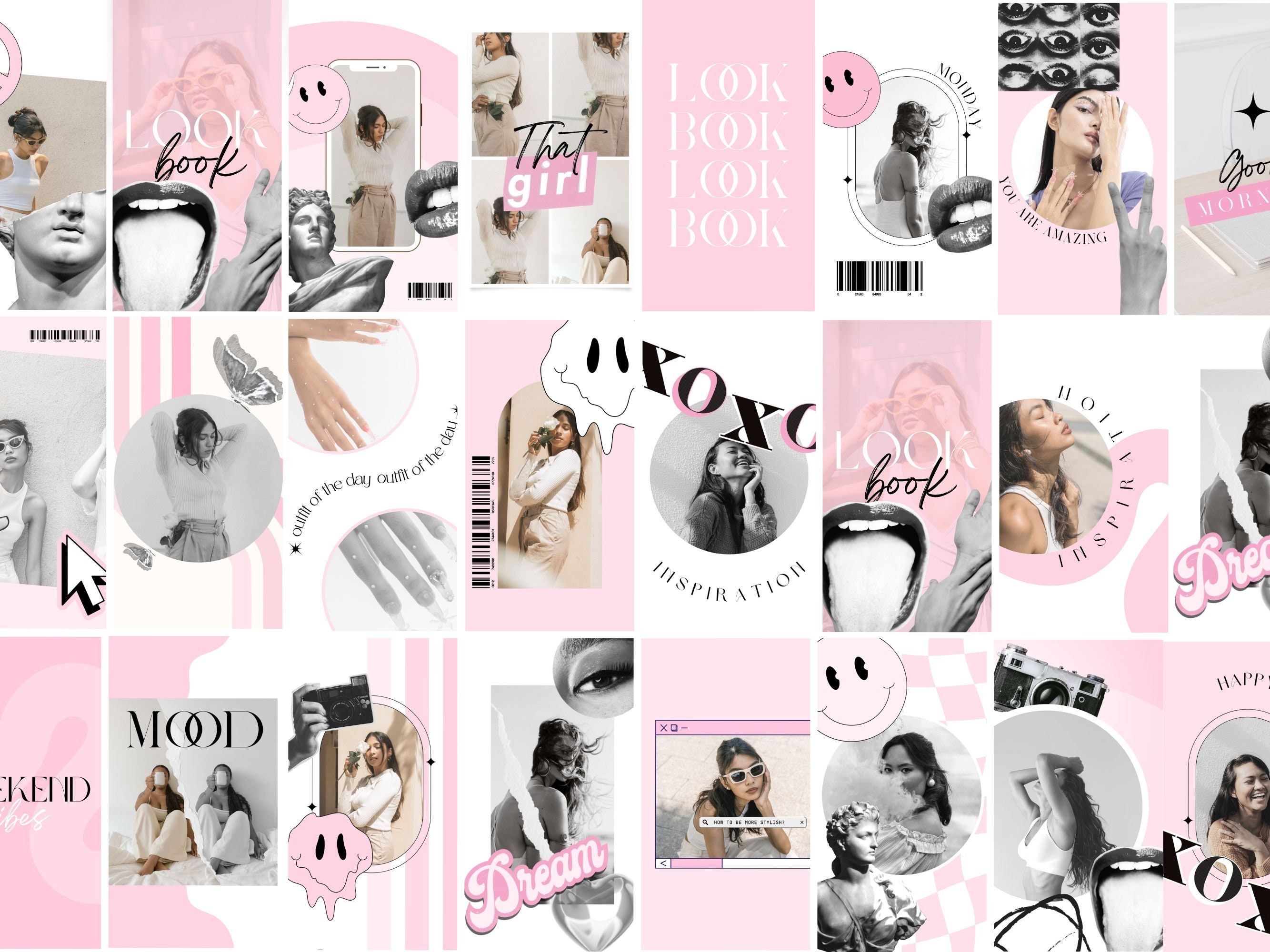 Instagram Reel and Story Templates Pink Pastel Collage IG Reel Cover ...