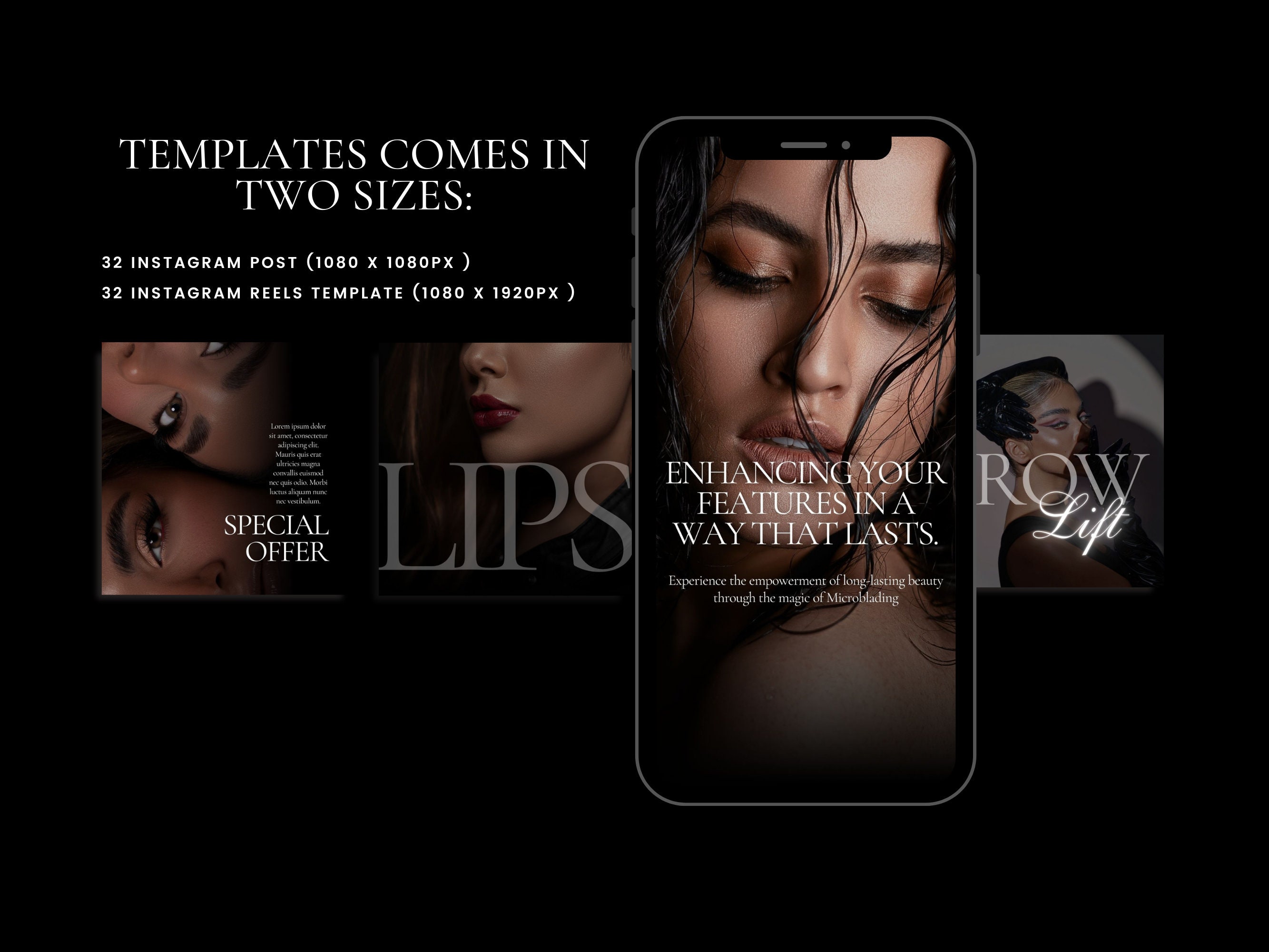 PMU Instagram Template Microblading Instagram Template Lip Blush Instagram Template Permanent ...