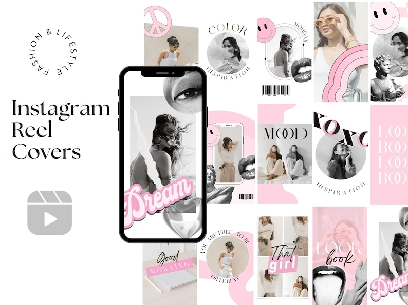 Instagram Reel and Story Templates Pink Pastel Collage IG Reel Cover ...
