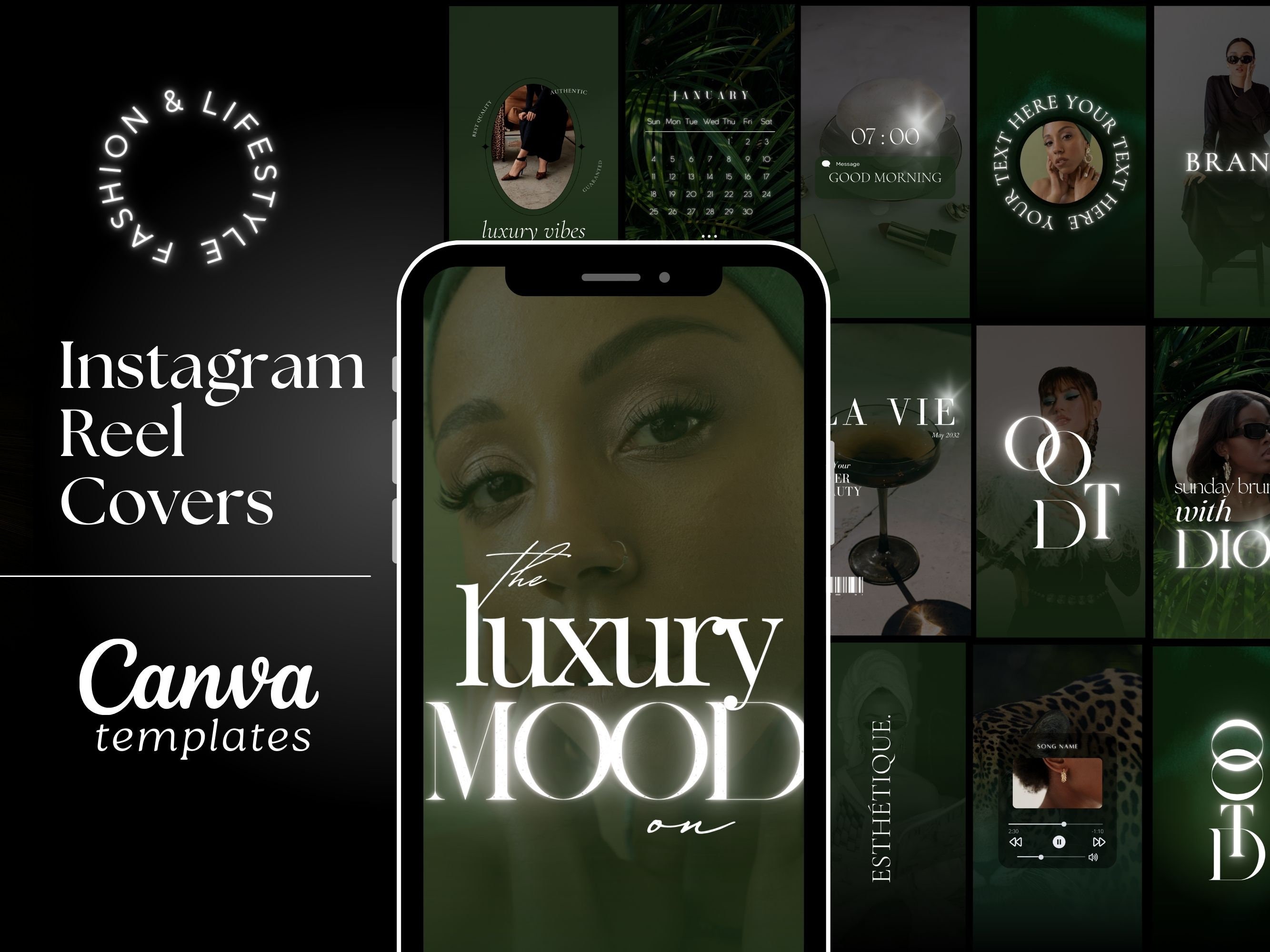 Instagram Reels Templates for Brand Dark Preset Reel Cover Template ...