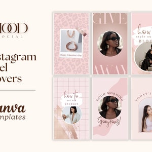 Instagram Reel Templates | Minimal Pink Preset Reels Cover Template ...