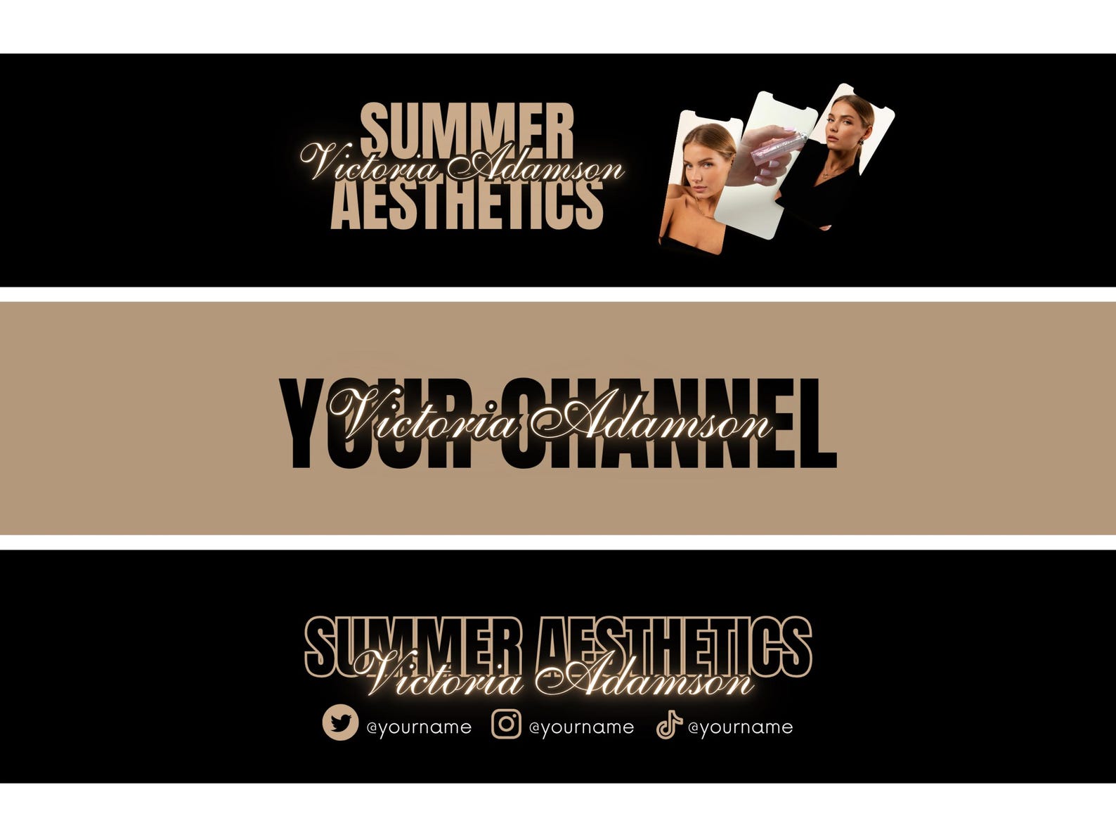 Customizable Youtube Banner Templates: Canva Editable Branding Kit (PDF ...